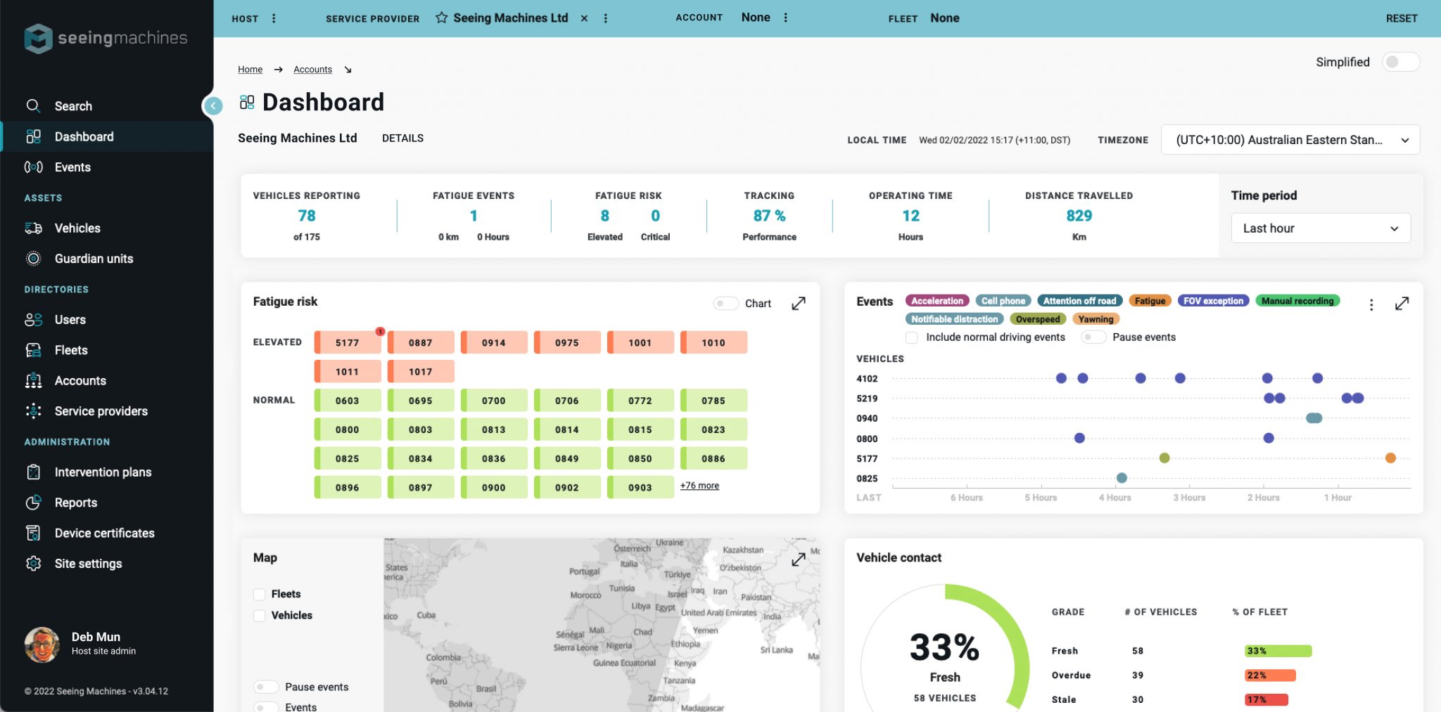 New Guardian Live web app displays vehicle fatigue risk for fleet managers | Seeing Machines